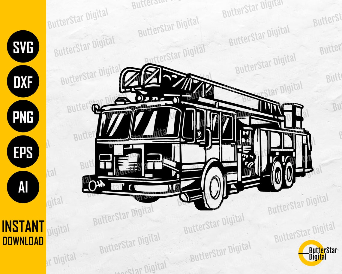 Fire Truck SVG | Fire Engine SVG | Firefighter Decal Graphics Sticker ...