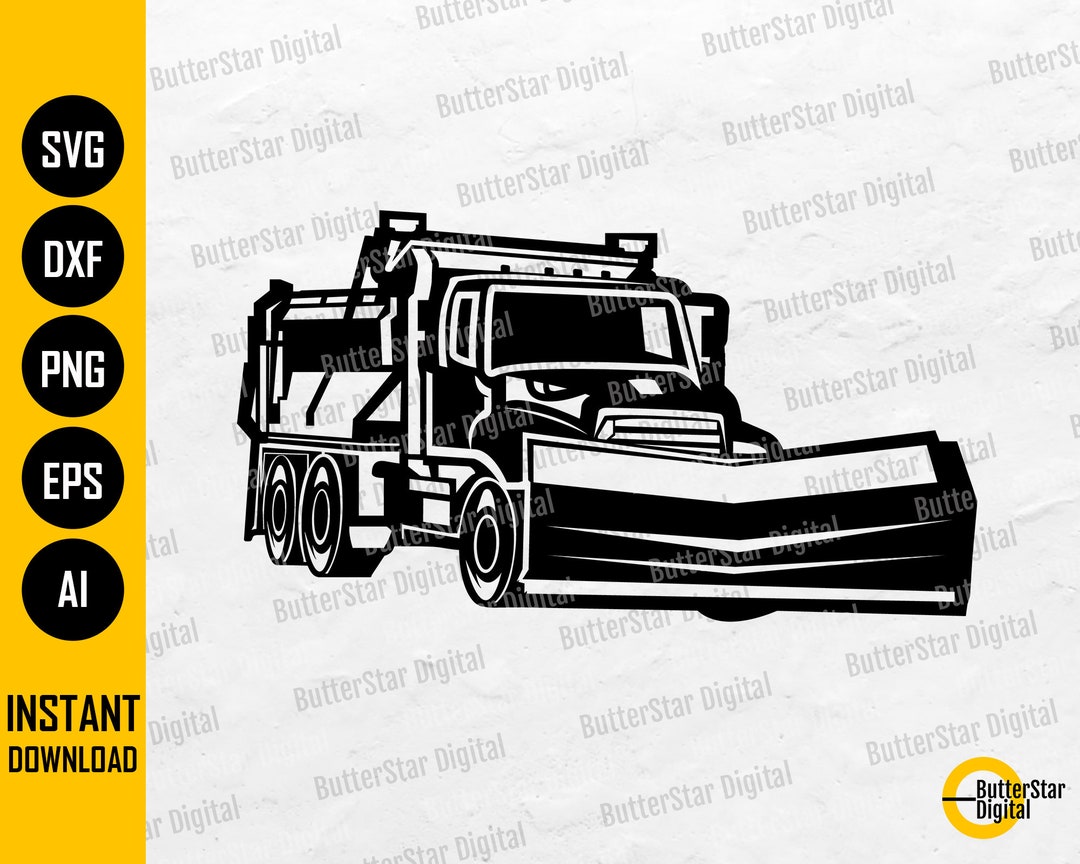 Snow Plow Truck SVG | Winter SVG | Snowplow Illustration Drawing Decal ...