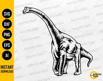Dino Long Neck Silhouette Svg - Etsy