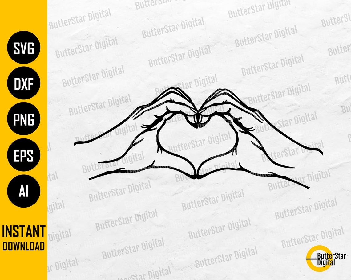 Female Hand Heart Sign SVG Love Tattoo Decal T-shirt Sticker - Etsy