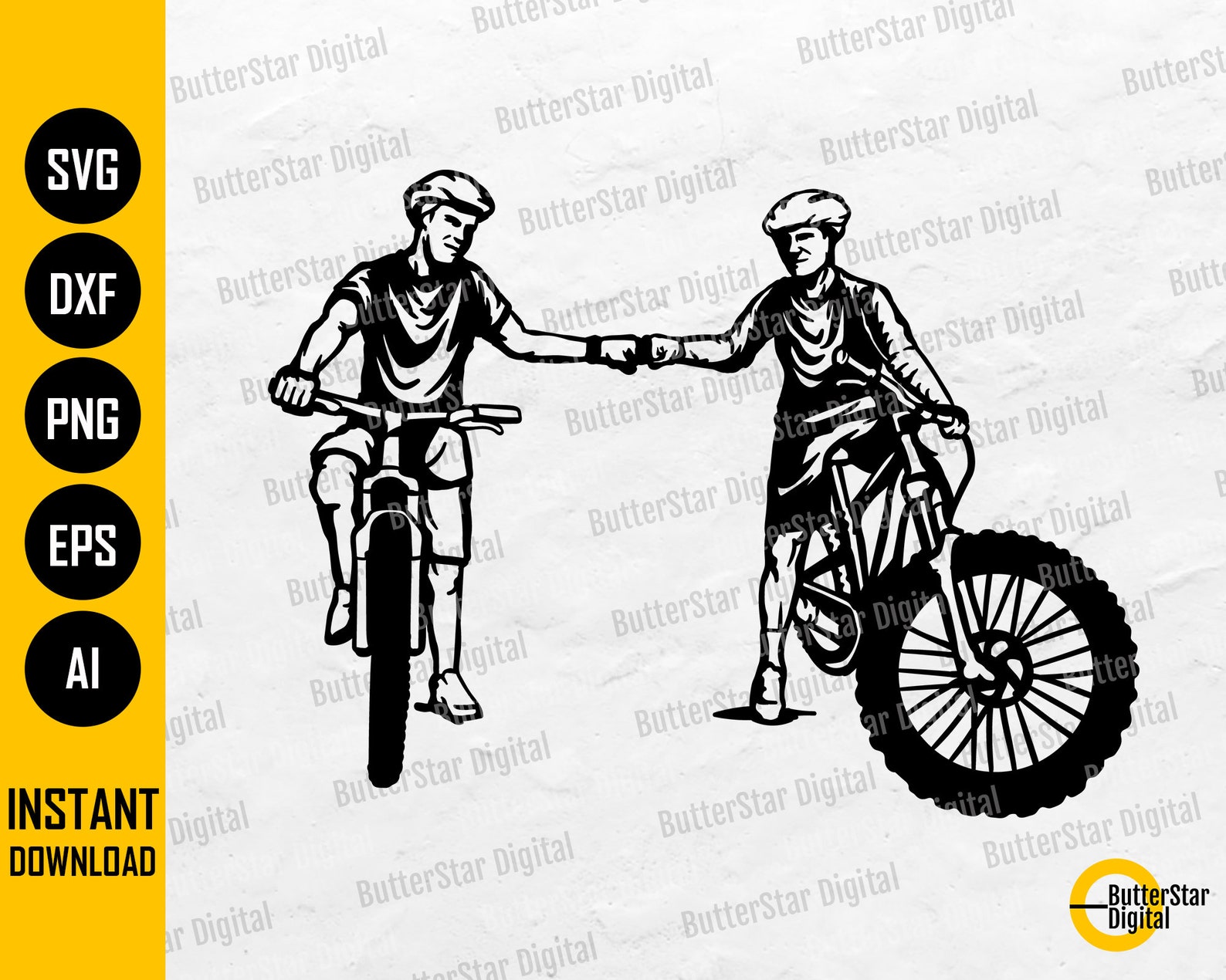 Mountain Bikers Fist Bump SVG | MTB Svg | Uphill Biking Downhill Trail ...