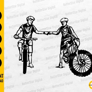 Mountain Bikers Fist Bump SVG | MTB Svg | Uphill Biking Downhill Trail ...