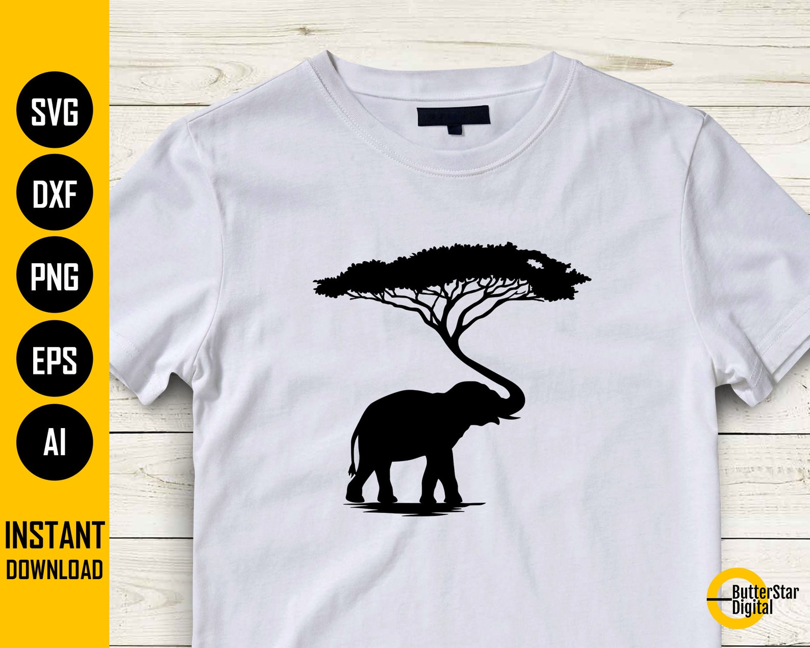 Tree Elephant SVG African Savannah SVG Safari T-shirt - Etsy