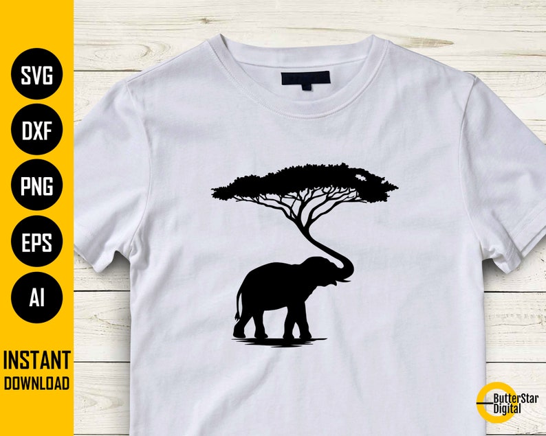 Tree Elephant SVG African Savannah SVG Safari T-shirt - Etsy