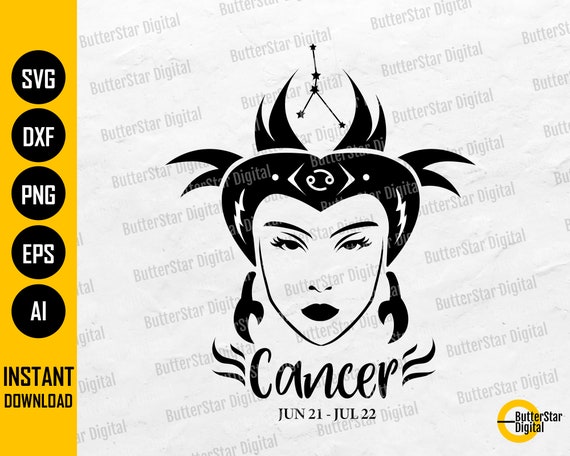 Cancer Girl SVG Zodiac Sign SVG Astrology SVG Horoscope | Etsy