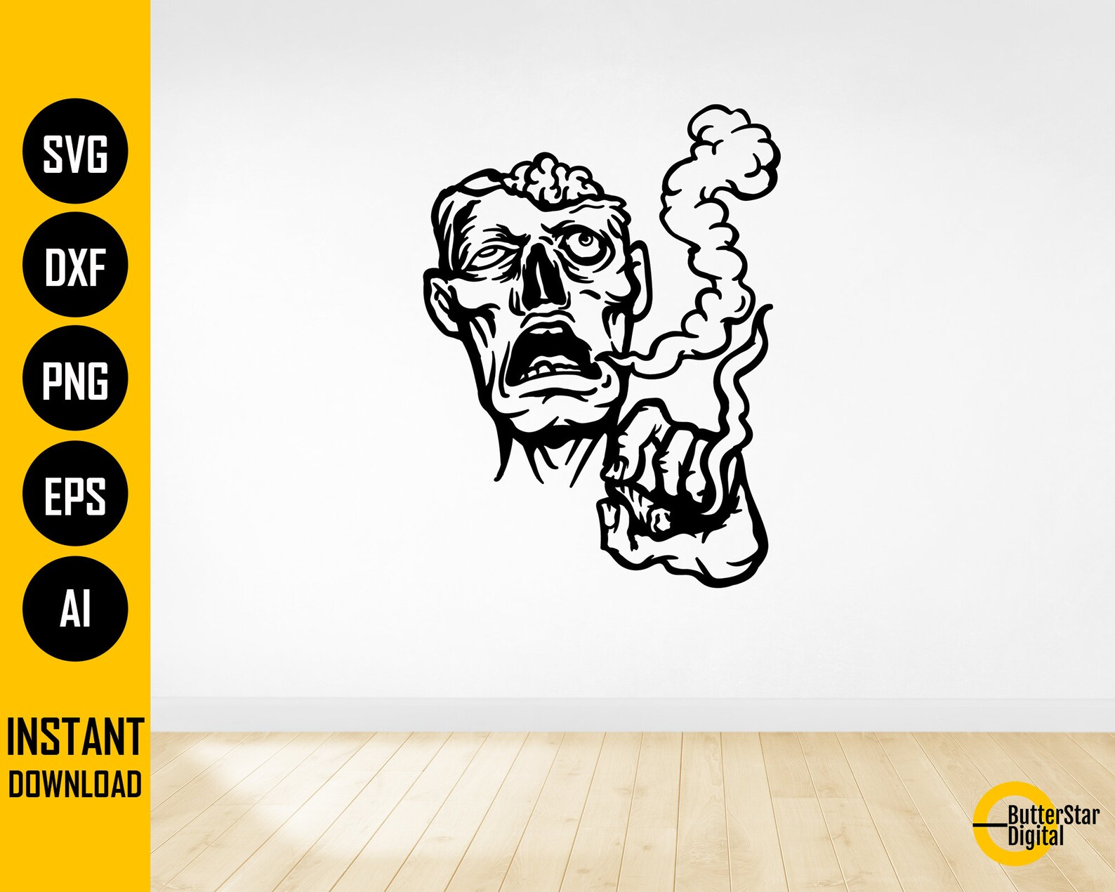 Zombie Smoking Blunt SVG Smoke Marijuana Joint SVG Weed - Etsy