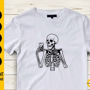 Selfie Skeleton SVG | Funny Gothic T-shirt Decal Vinyl Graphics ...