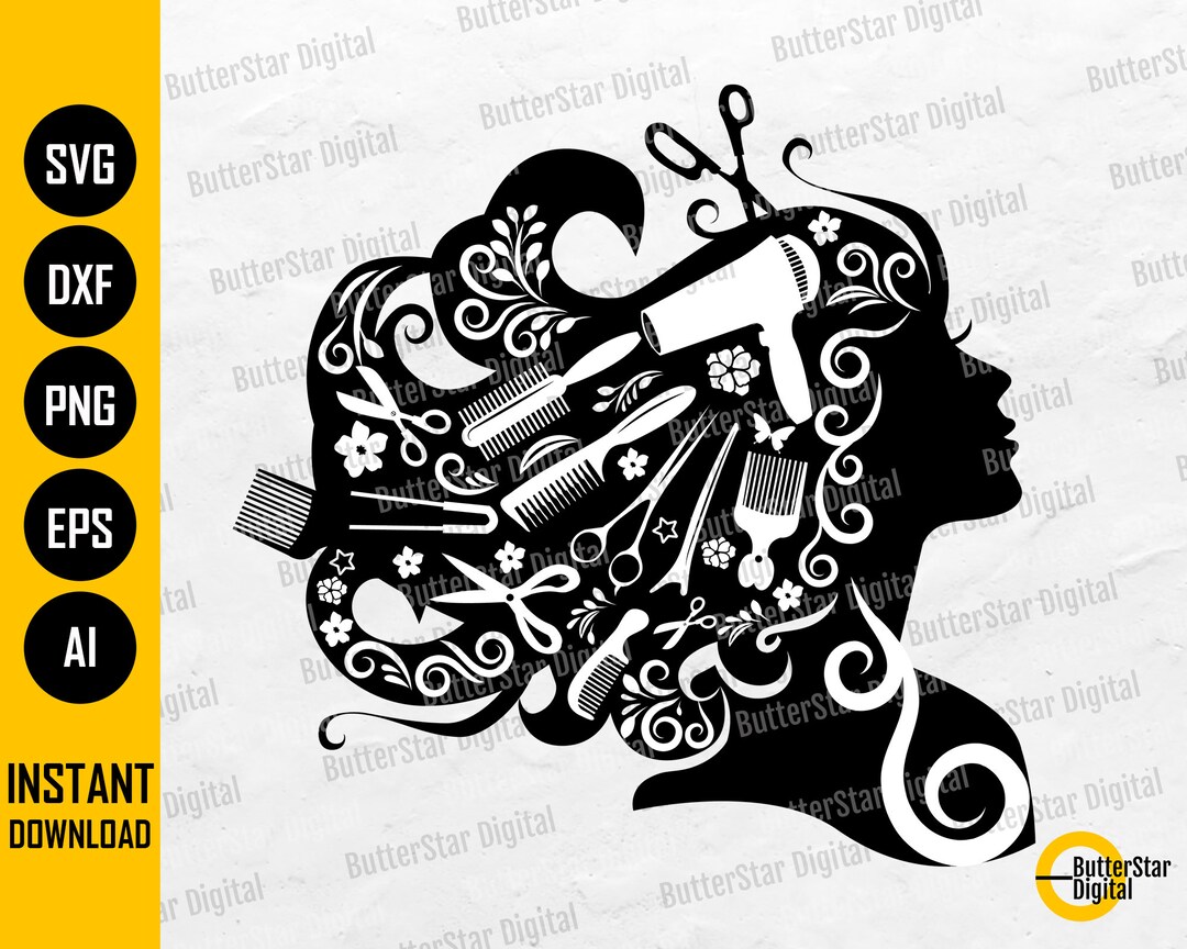 Beauty Salon SVG | Hairstylist SVG | Hair Cut Scissors Brush Comb ...