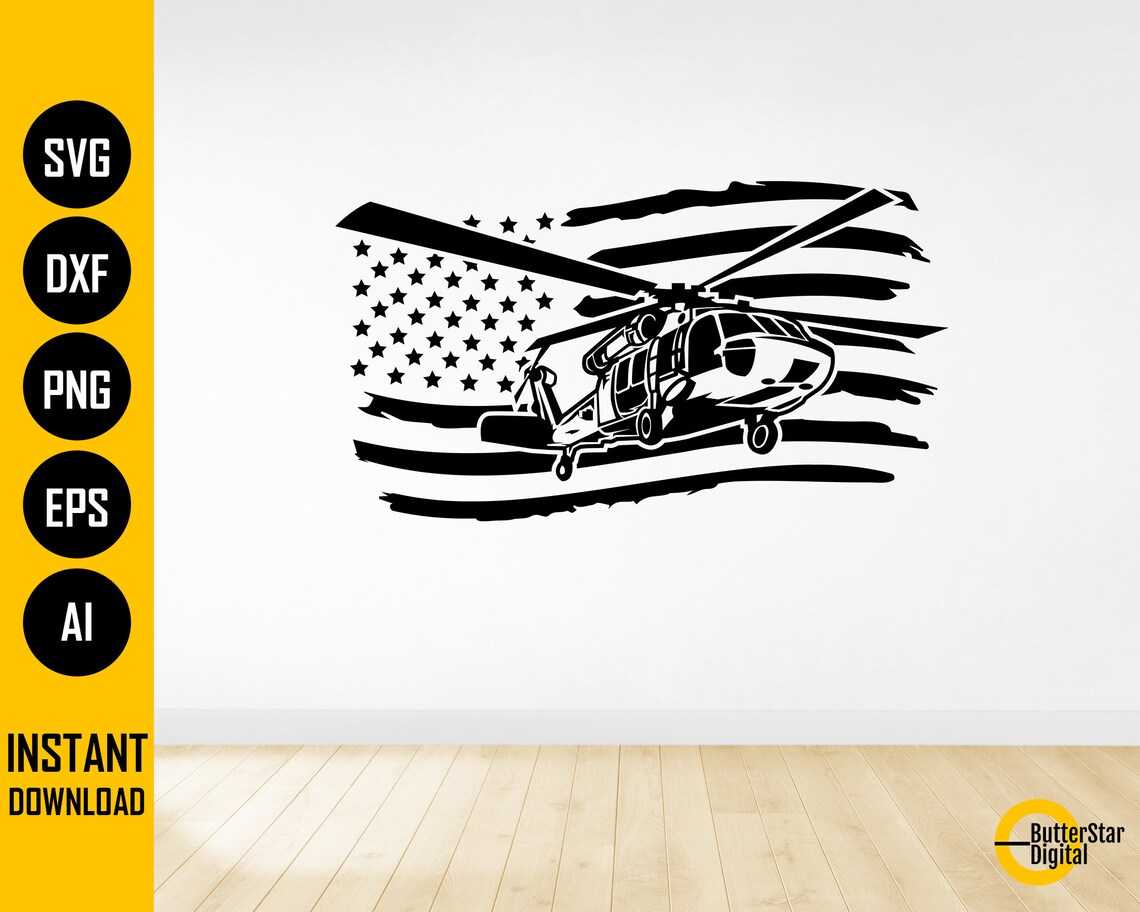 US Black Hawk SVG Helicopter Svg USA Army Military Decal | Etsy