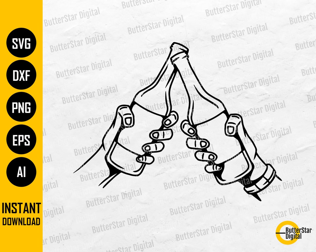 Beer Bottle Cheers SVG | Toast SVG | Liquor T-shirt Decal Sticker ...