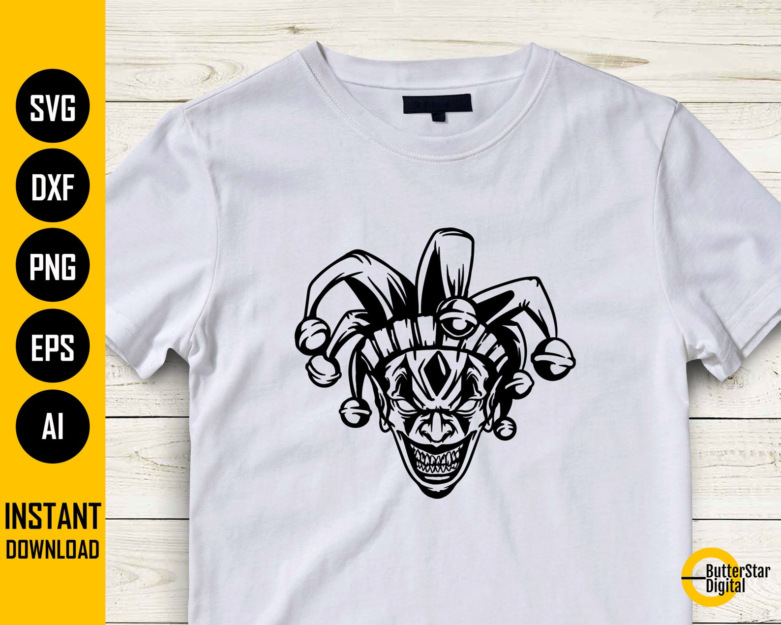 Evil Jester SVG Scary Clown SVG Gothic SVG Circus Svg - Etsy