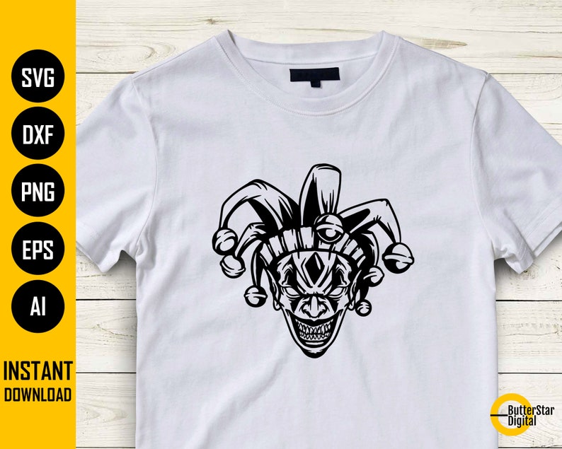 Evil Jester SVG Scary Clown SVG Gothic SVG Circus Svg - Etsy