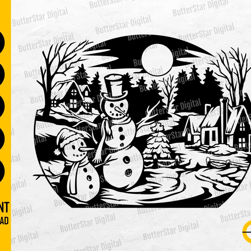 Winter Scene Svg - Etsy