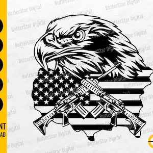 US Patriotic Eagle Rifles SVG 2nd Amendment SVG American Svg Cricut ...