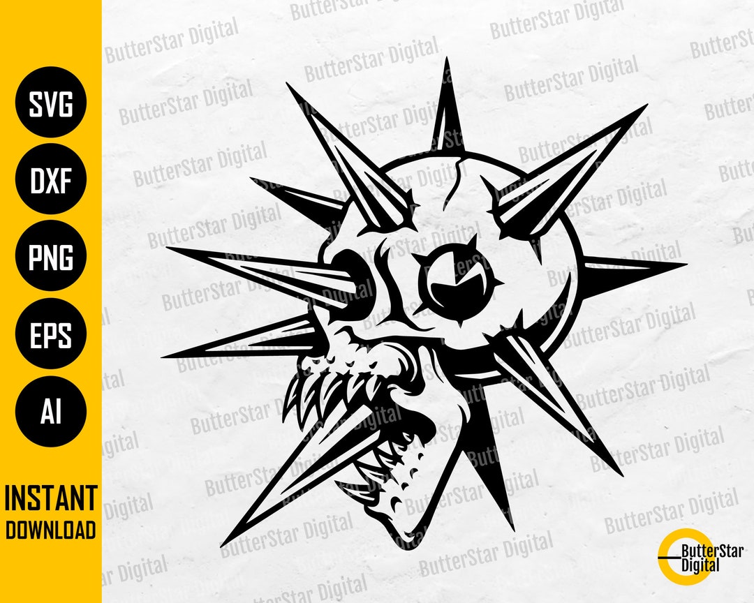 Spiked Skull SVG | Scary Skeleton SVG | Gothic Horror Bones Torture ...