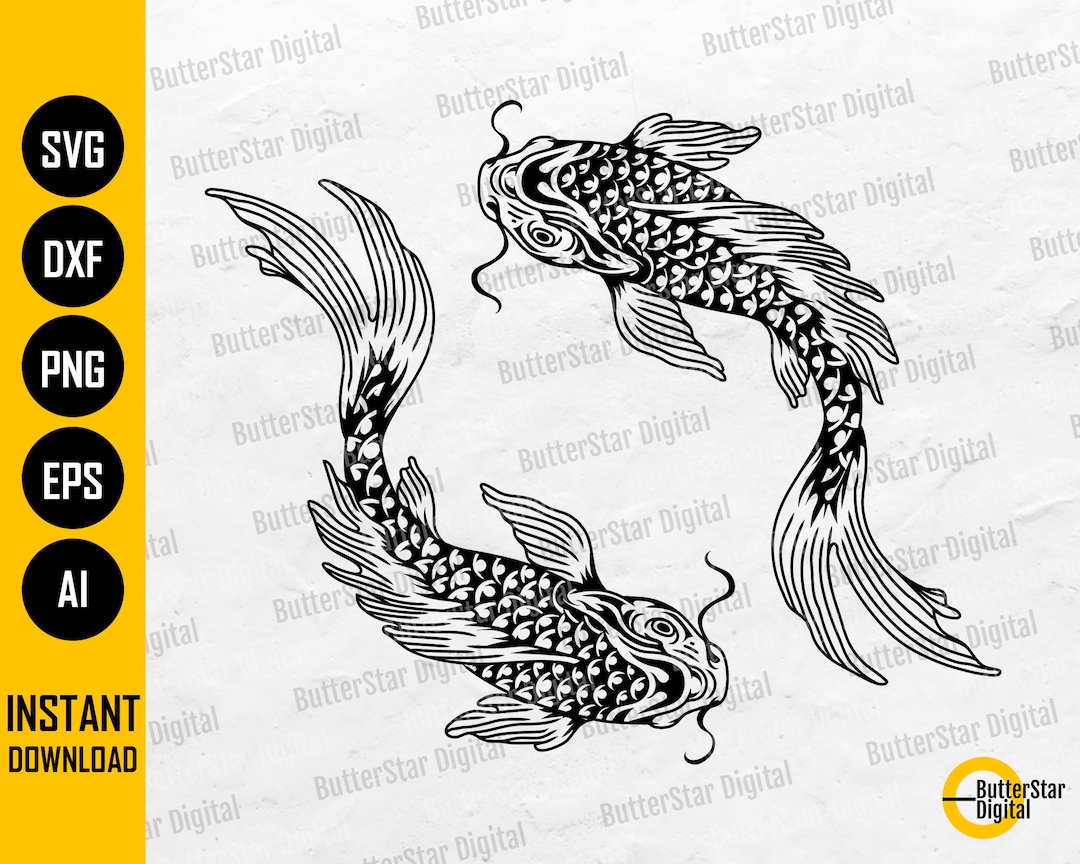 Koi Fish SVG | Carp SVG | Japanese Traditional Oriental Asian Pet Pond ...