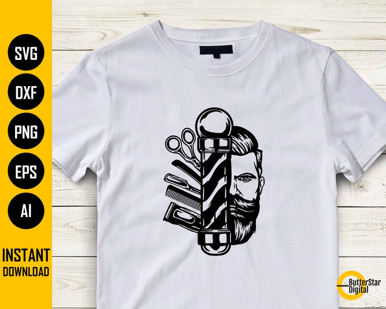 Bearded Barber SVG Barbershop SVG Sharp Razor Blade Shave - Etsy