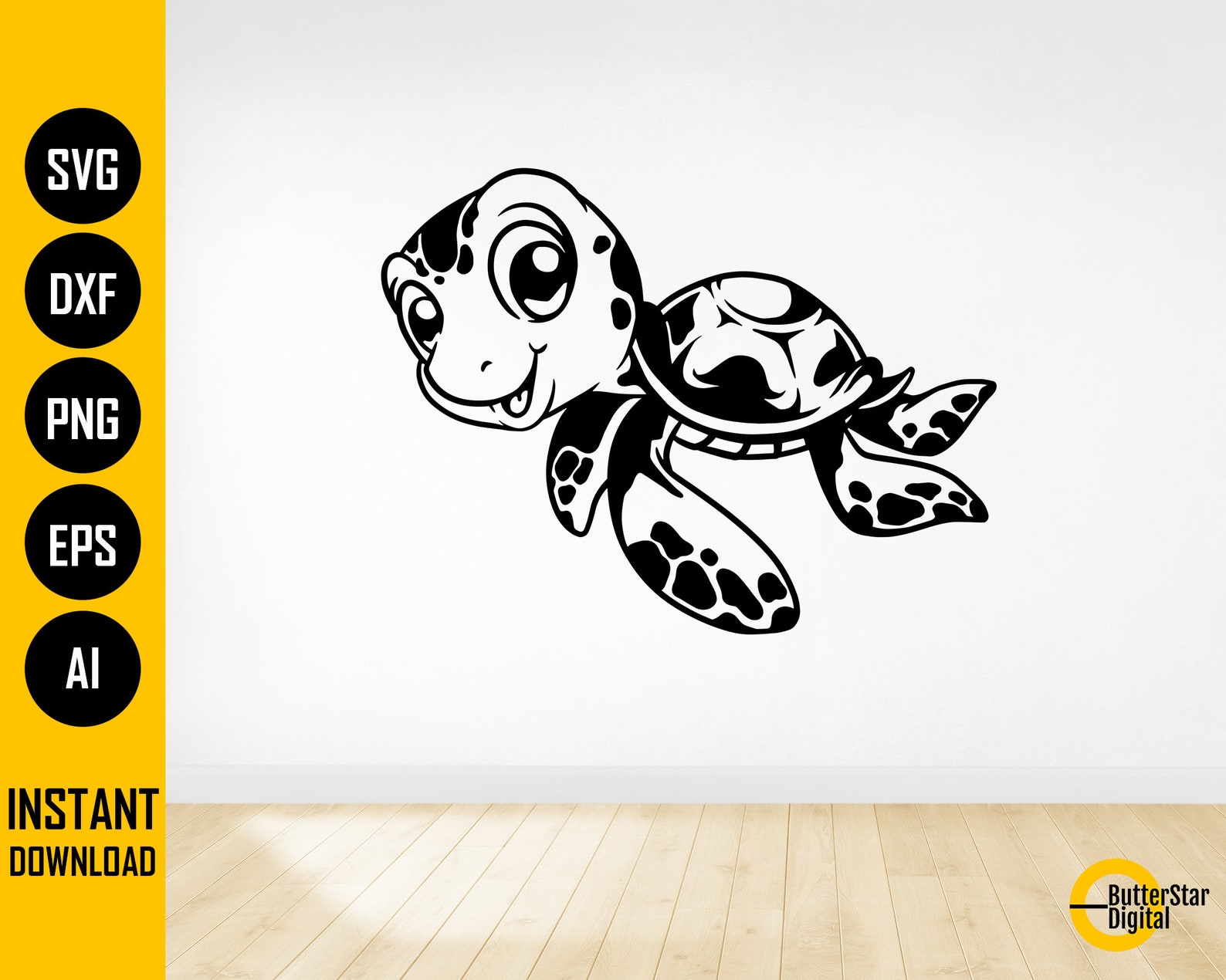 Cute Baby Turtle SVG Swim Water Summer Island Dive Sea Ocean - Etsy