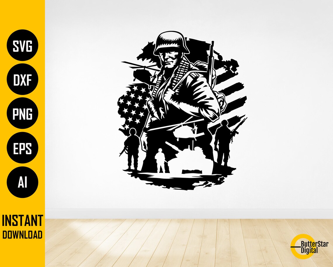 American Troops SVG US Soldier Svg United States Military - Etsy