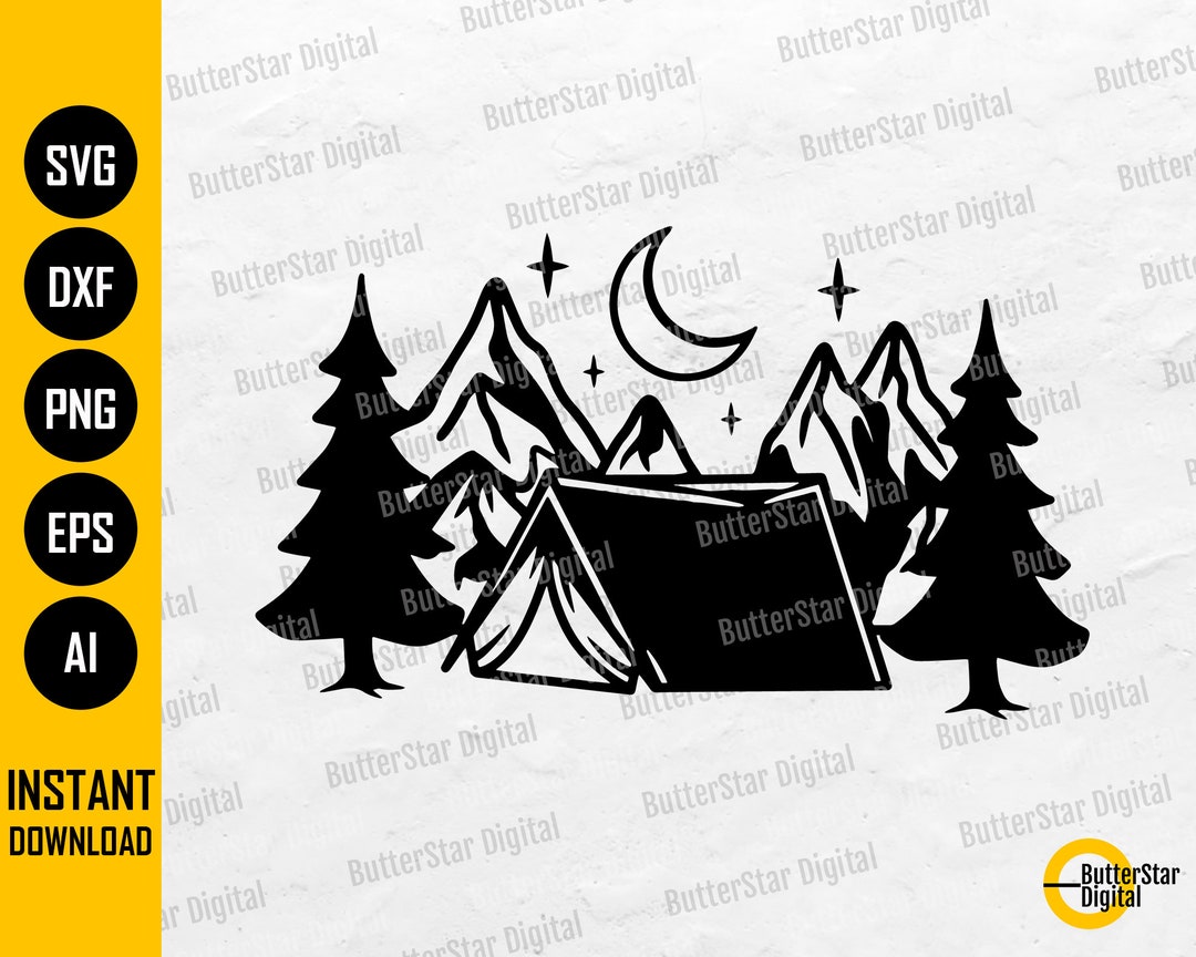 Camping Tent SVG | Great Outdoors SVG | Camp Scene Svg | Cricut Cutting ...