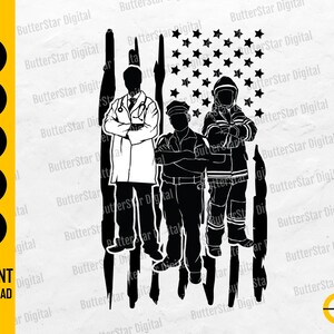 US First Responders SVG | USA Flag Emergency T-shirt Gift Decal Sticker ...