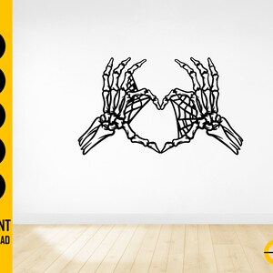 Skeleton Hand Heart Sign With Cobweb SVG | Bones Tattoo Decal T-shirt ...