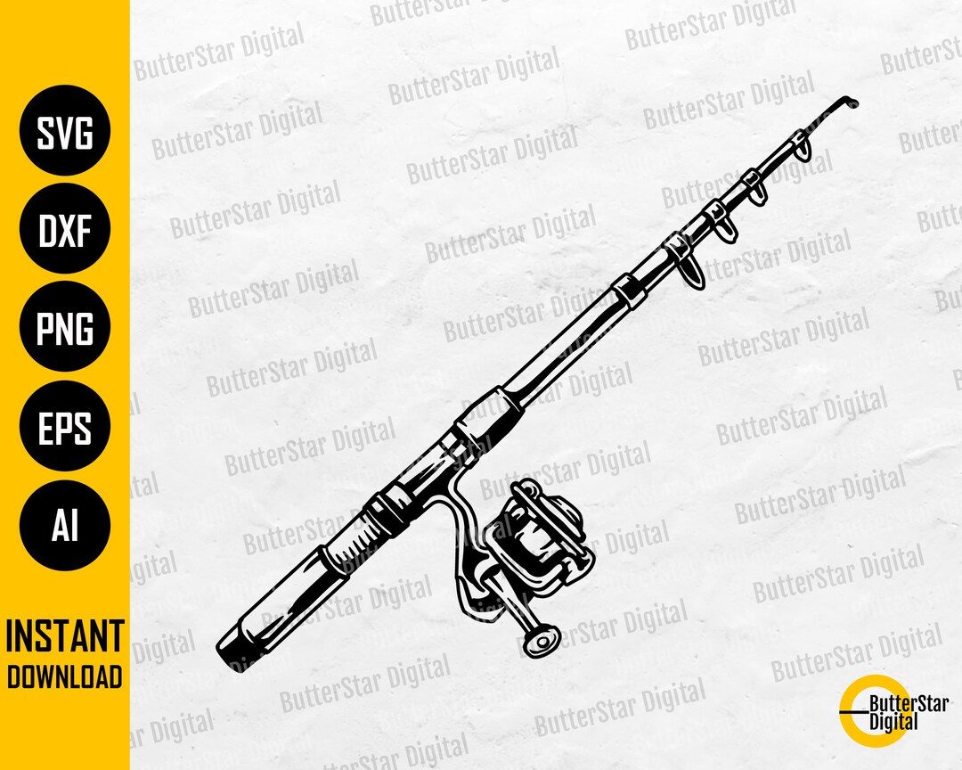 Fishing Rod SVG | Angling Pole SVG | Fresh Salt Water Fish Bait Tackle ...