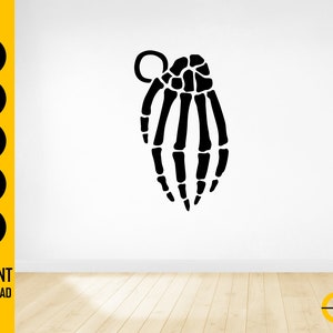 Skeleton Hand Grenade SVG | Bones Tattoo Decal T-shirt Sticker Vinyl | Cricut Silhouette Cutting ...