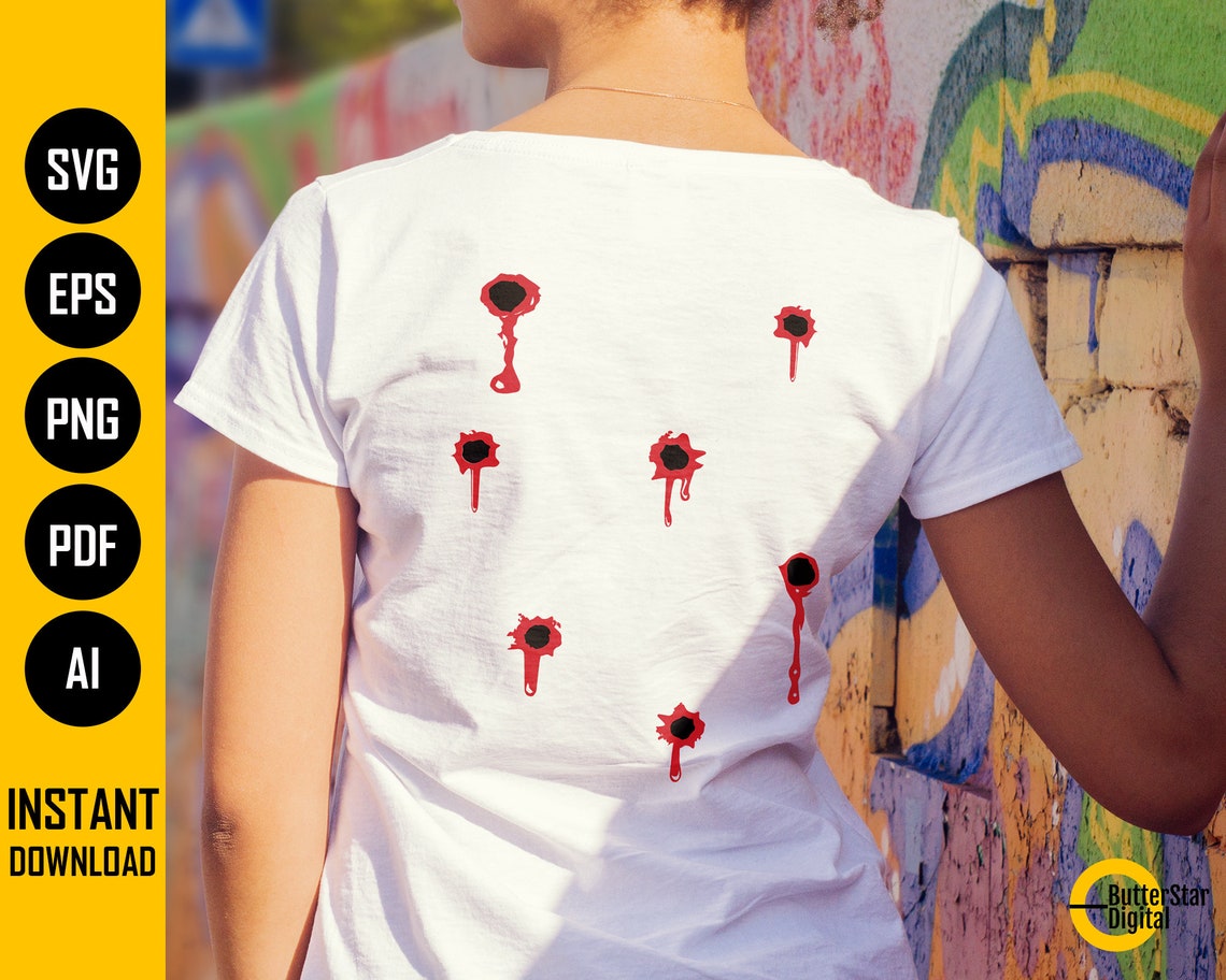 Gunshot Wounds SVG | 7 Gun Shots | Bleeding Bullet Holes | Gun Injury ...
