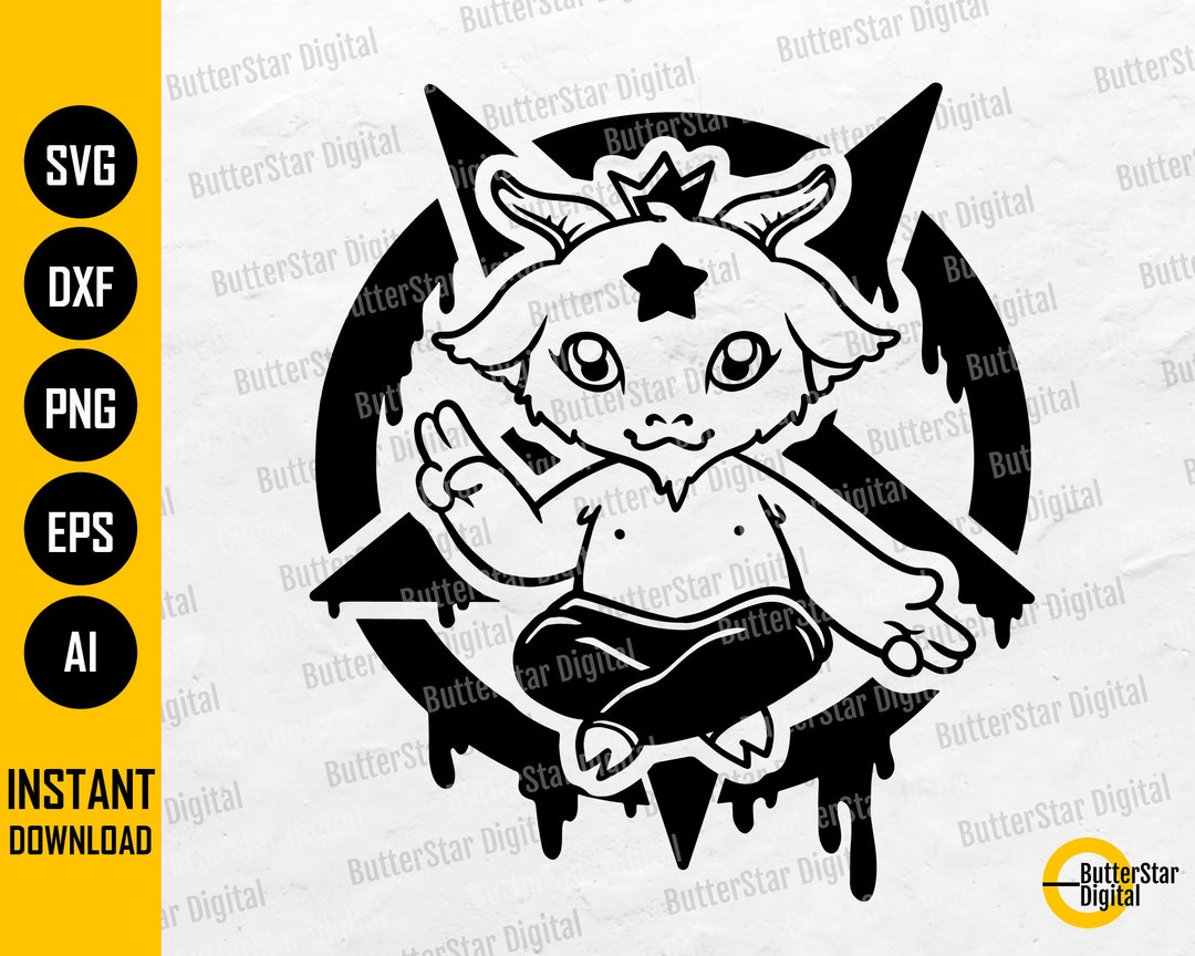 Cute Baphomet SVG Pentagram SVG Satan Satanic Deity God Evil Pagan Idol ...