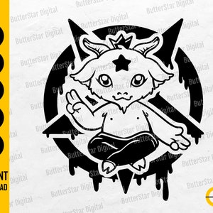 Cute Baphomet SVG Pentagram SVG Satan Satanic Deity God Evil Pagan Idol ...