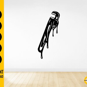Dripping Pipe Wrench SVG | Wrenches SVG | Plumbing Decal T-shirt ...