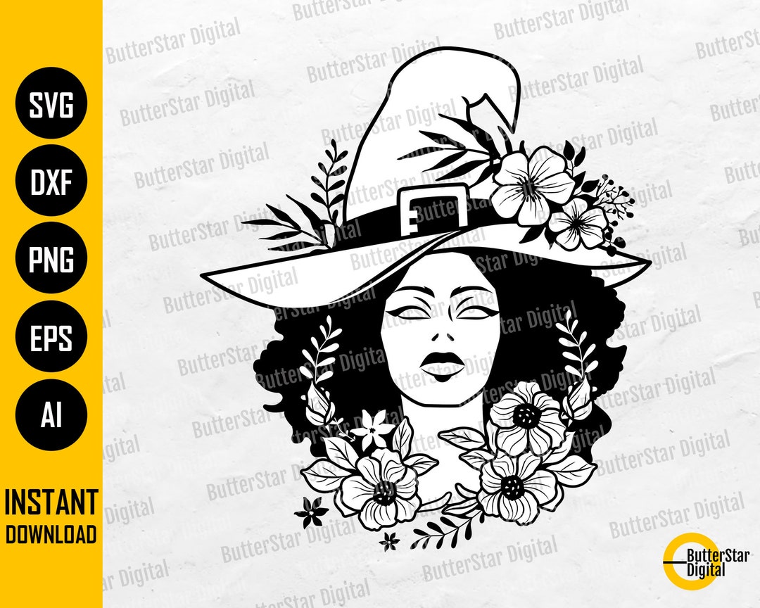 Floral Witch SVG | Halloween SVG | Horror SVG | Wicked Evil Sorcery ...