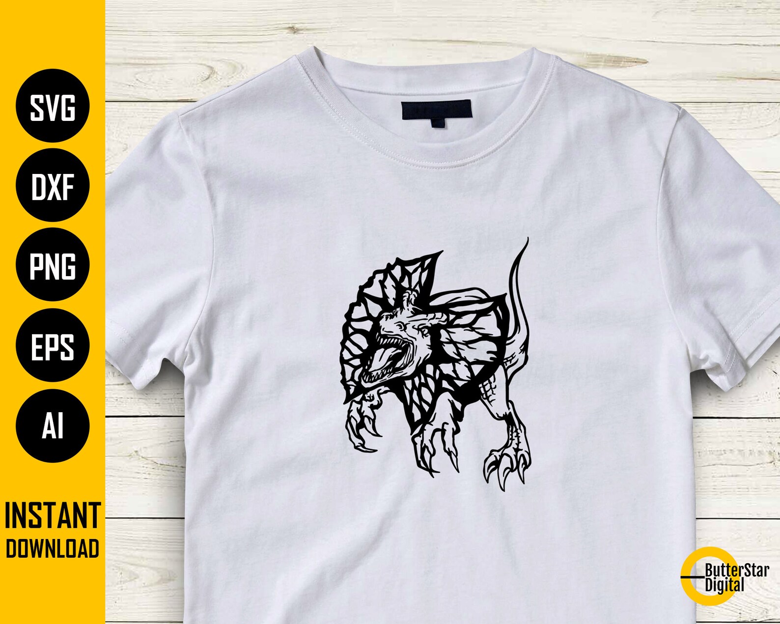 Dilophosaurus SVG Dino Vinyl Stencil Graphics Illustration - Etsy