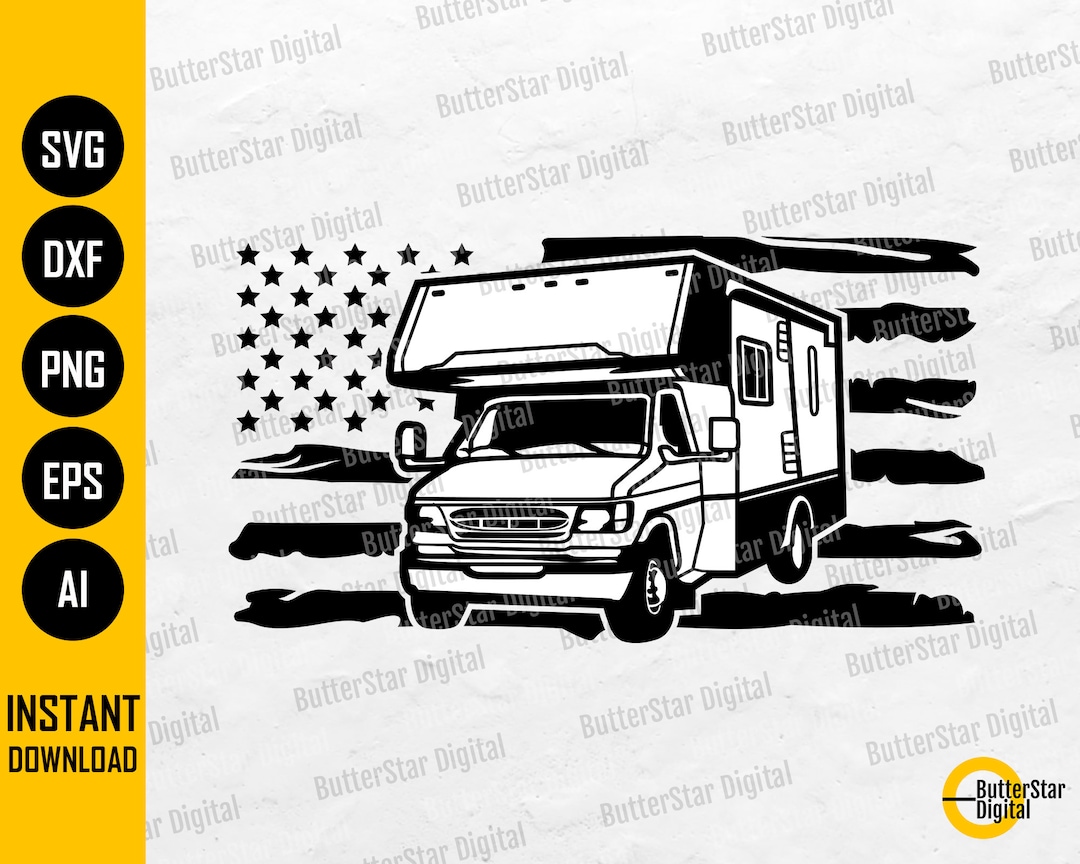 American RV Svg | US Recreational Vehicle SVG | Camp Decal Graphics ...