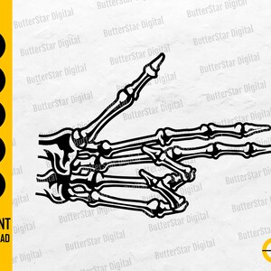 Skeleton Finger Gun SVG Pew Pew SVG Hand Sign Gesture Shirt Decal ...