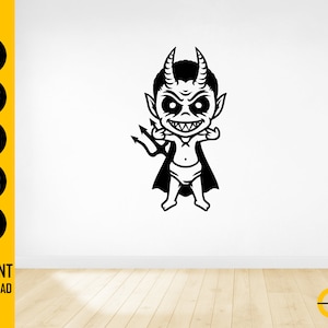 Cute Devil SVG Satan SVG Pentagram Fork Satanic Deity God Evil Pagan ...