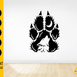 Wolf Pawprint SVG | Wild Animal T-shirt Sticker Tattoo Stencil Vinyl ...