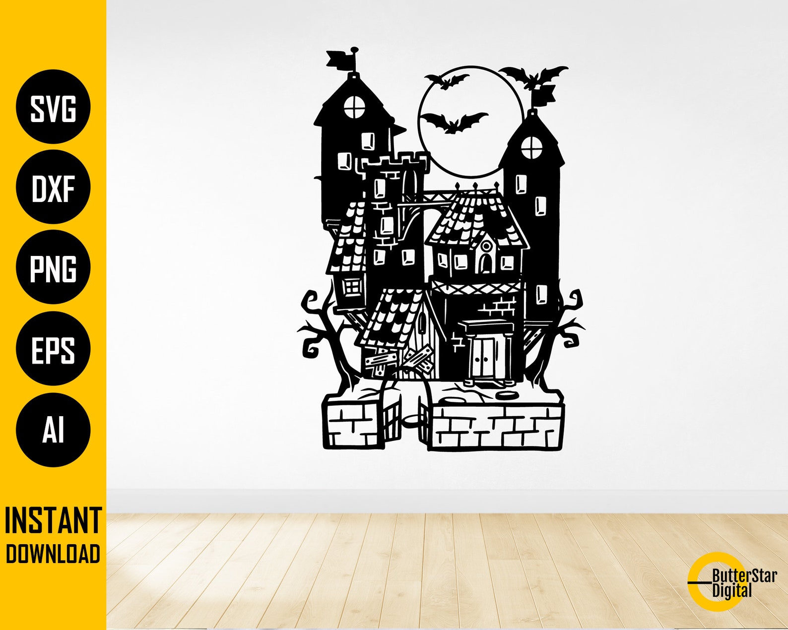 Spooky Castle SVG Haunted Mansion SVG Halloween Home - Etsy