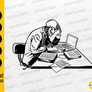 Working Skeleton SVG | Office SVG | Deadline SVG | Job Work Overtime ...