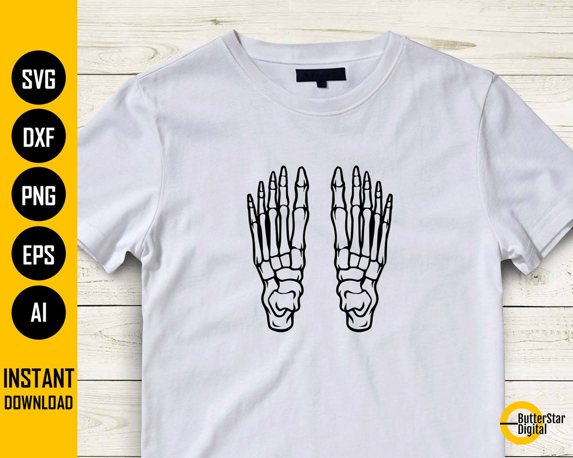 Skeleton Feet SVG | Bones Tattoo Decal T-shirt Sticker Art Graphics ...