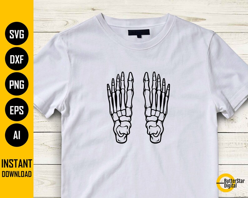 Skeleton Feet SVG | Bones Tattoo Decal T-shirt Sticker Art Graphics ...