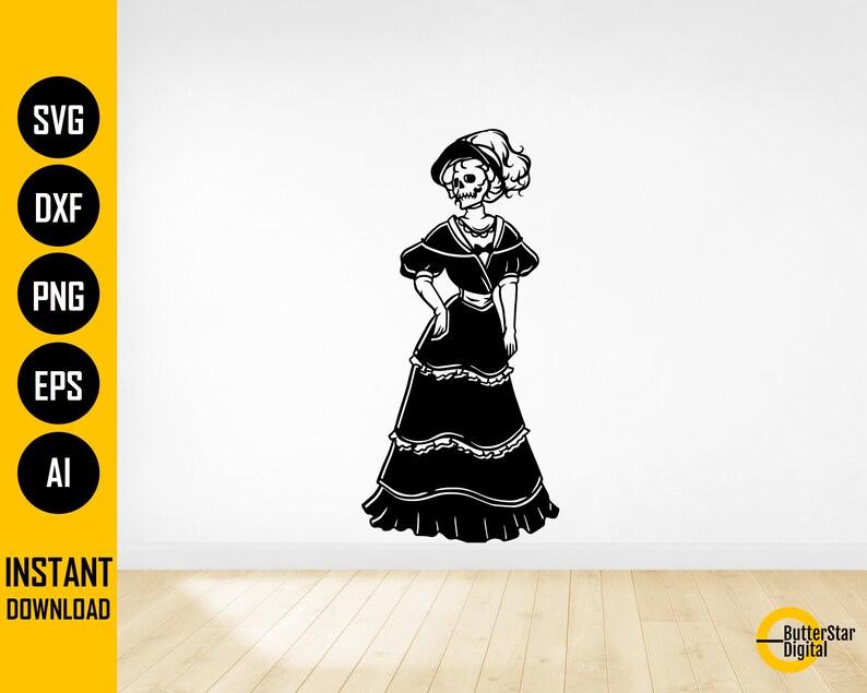 Victorian Skeleton Woman SVG Gothic Lady Decal T-shirt Vinyl - Etsy