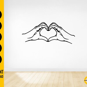 Female Hand Heart Sign SVG | Love Tattoo Decal T-shirt Sticker Graphics ...