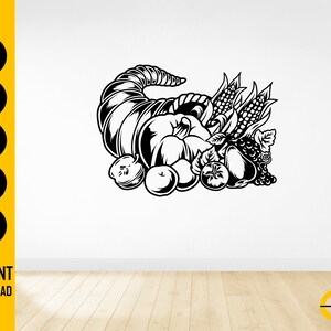 Cornucopia SVG | Horn of Plenty SVG | Thanksgiving Decal Sign ...