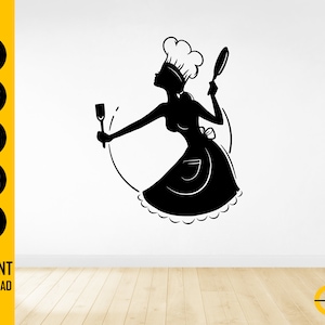 Girl Cook SVG | Woman Chef SVG | Cooking SVG | Kitchen Decals T-shirt ...