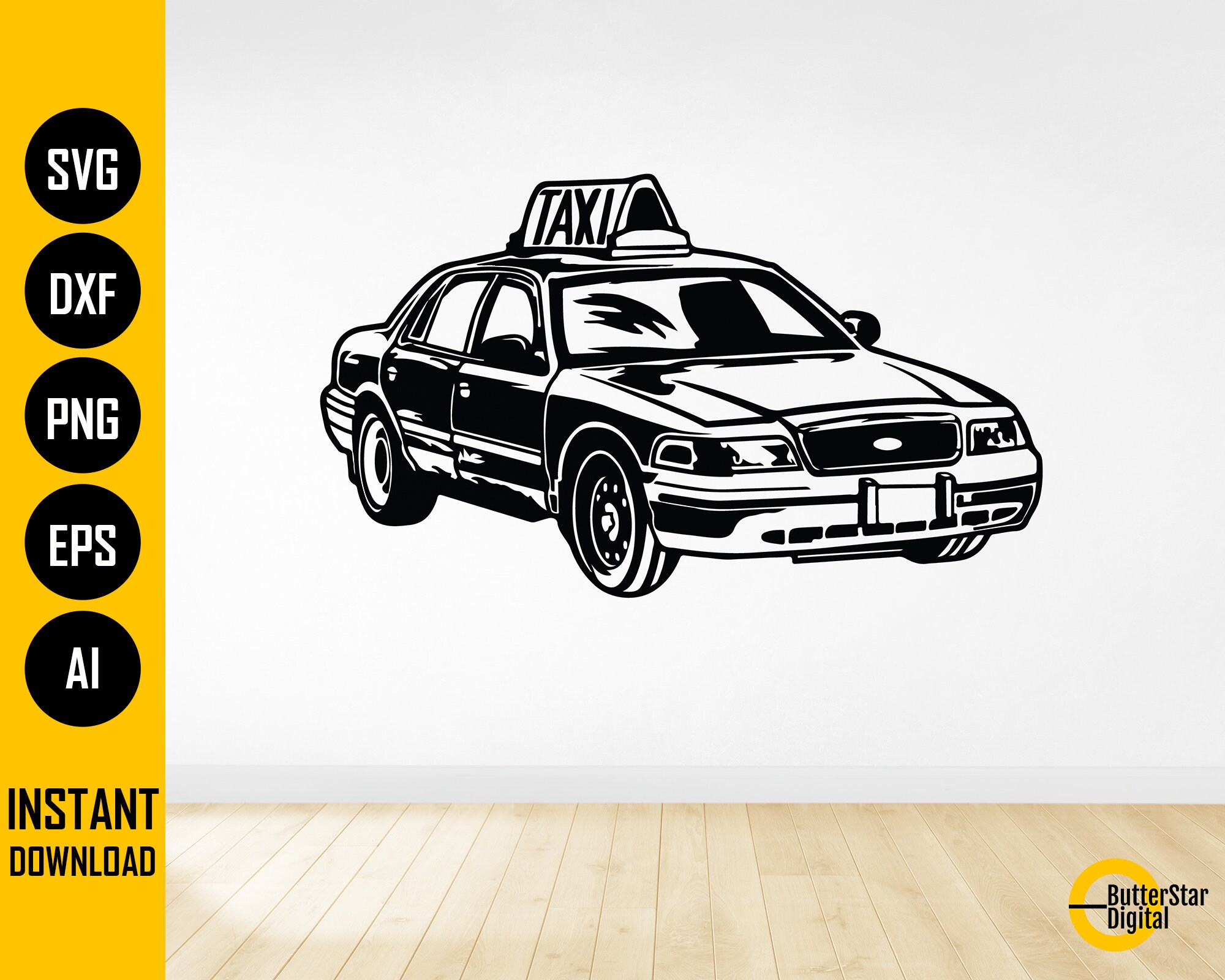 Taxi Cab SVG | Car SVG | Public Transportation Decal Vinyl Graphics ...