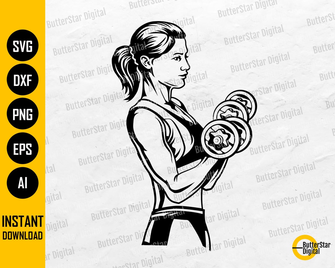 Woman Working Out SVG | Lean Muscles Hustle Sweat Conditioning Strength ...