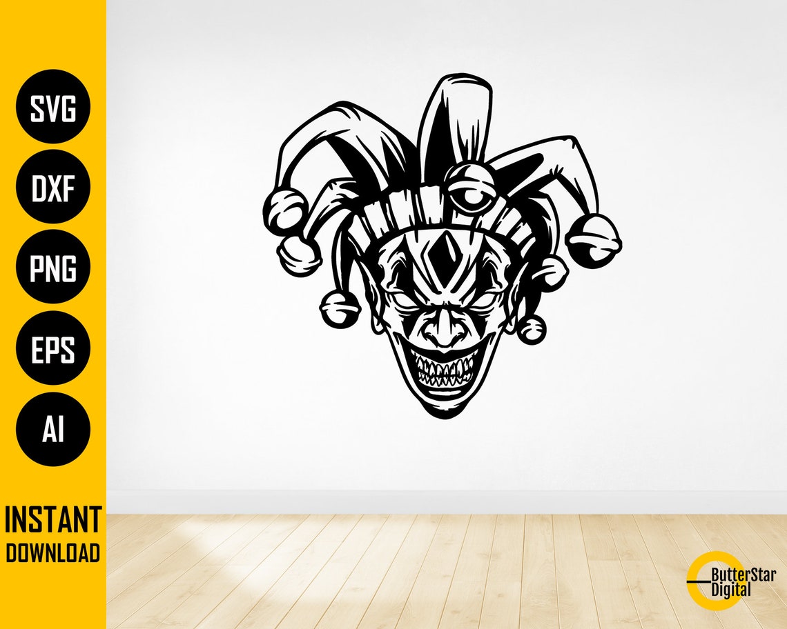 Evil Jester SVG Scary Clown SVG Gothic SVG Circus Svg - Etsy