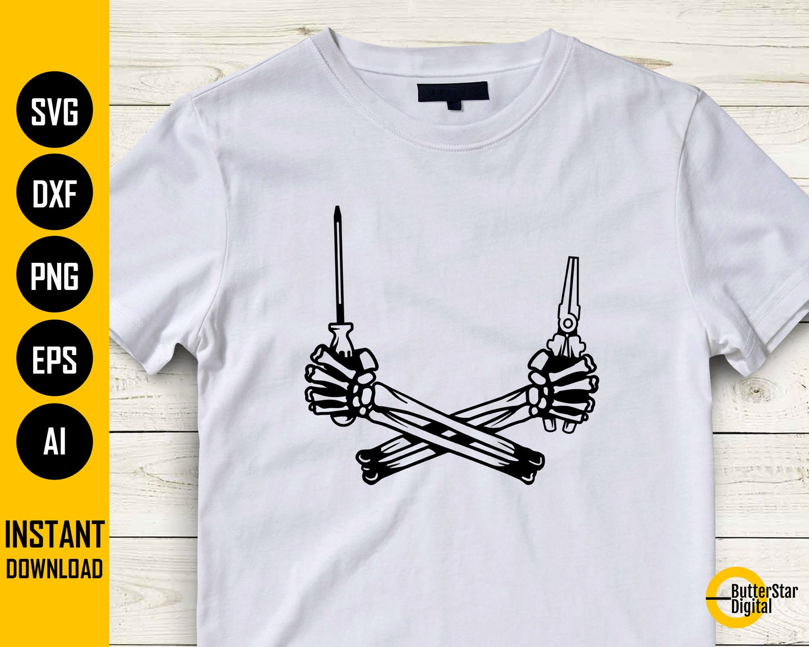 Crossbones Electrician SVG Electrical Tools SVG Repair | Etsy